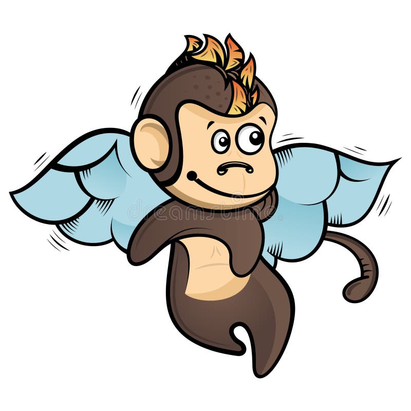 Monkey with wings stock vector. Illustration of mystical - 58999072
