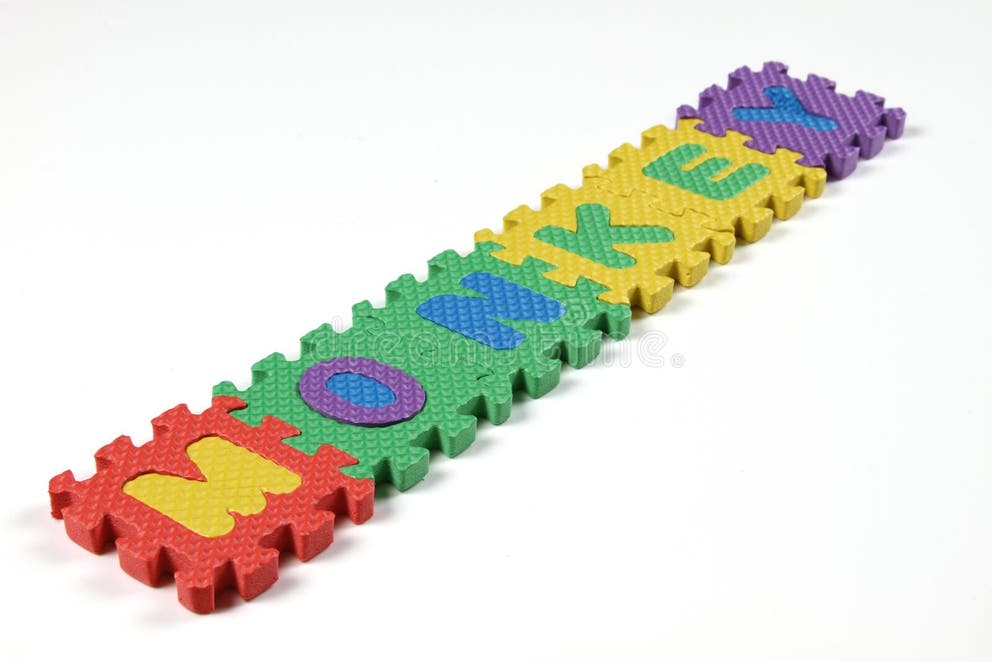 Monkey Word Arranged with Alphabets Stock Illustration - Illustration ...