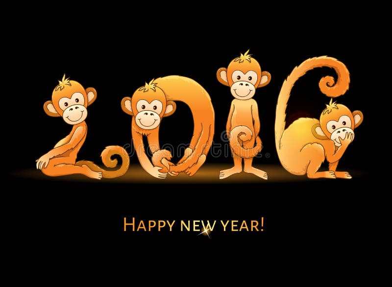 2016 Monkey year stock vector. Illustration of flowing - 60823720