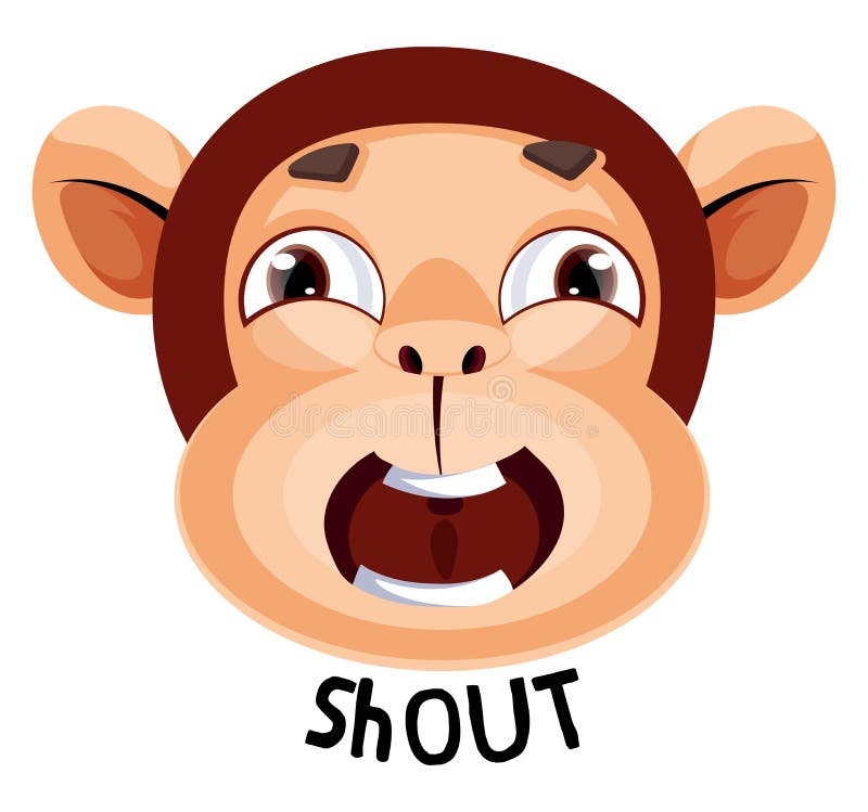 Monkey is Yelling Shout, Illustration, Vector Stock Vector ...