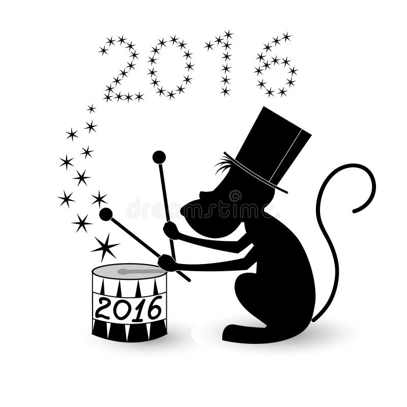 Monkey, Zodiac Symbol 2016. Magic Monkey in a Red Hat Playing Drum ...
