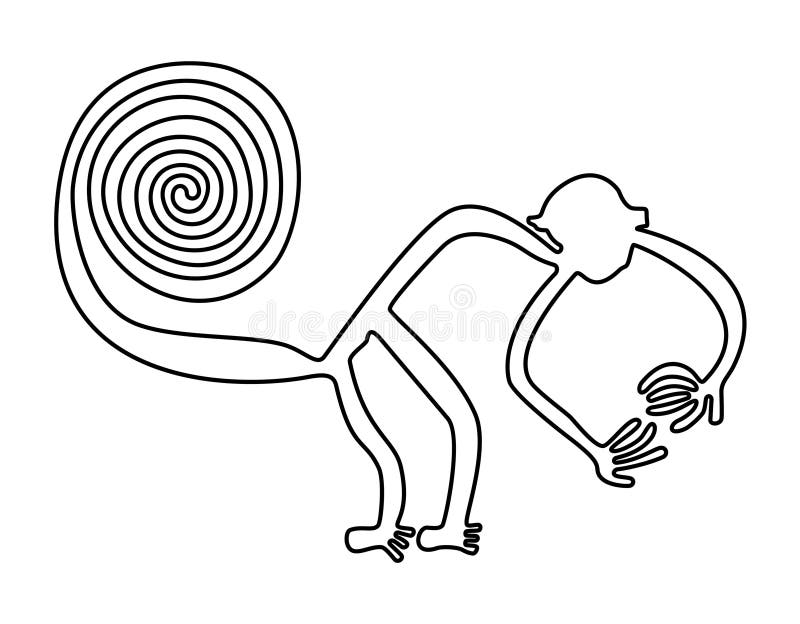 The Monkey, Nazca Lines and Geoglyph in the Desert of Southern Peru ...