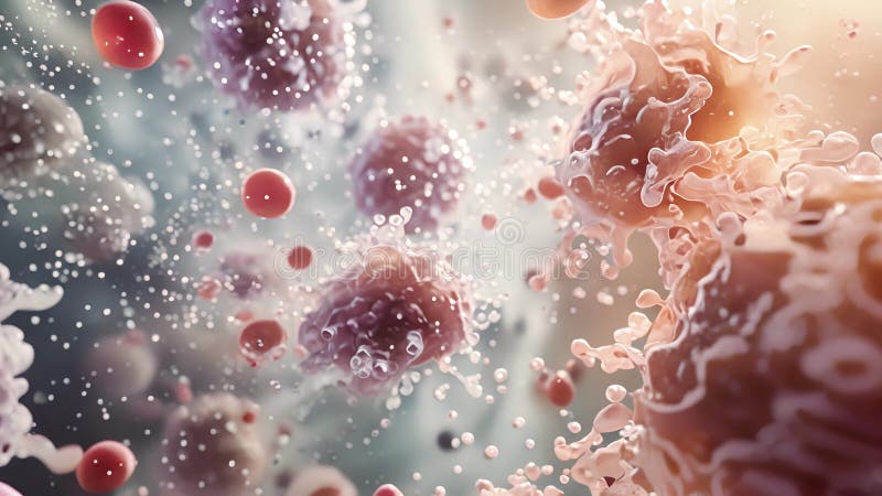 Immune System Attacking Virus Cells, Microscopic View of Antibody Cells ...