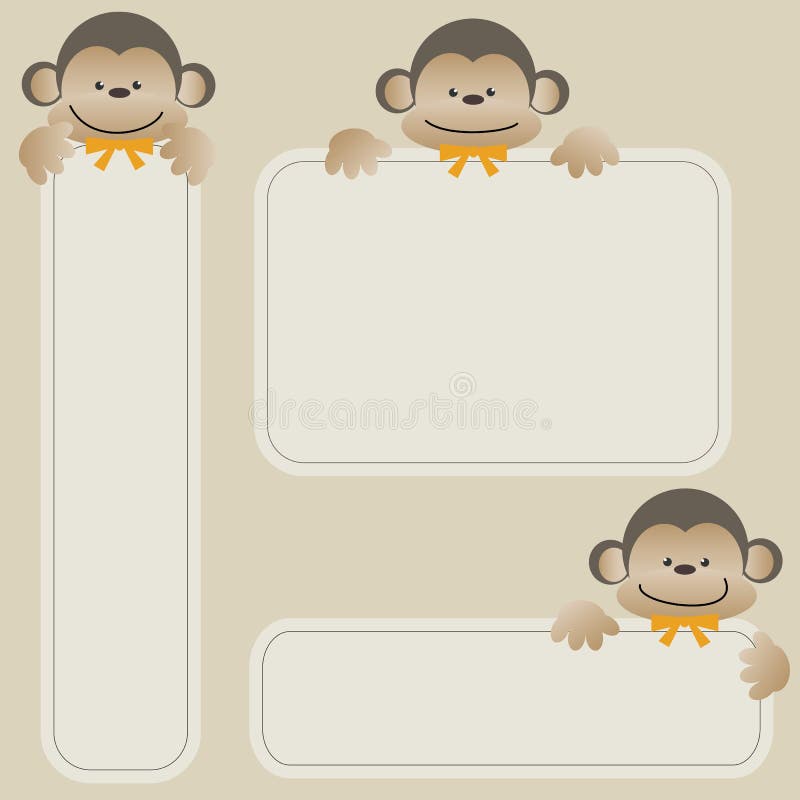 Baby shower with monkey stock vector. Illustration of copy - 23937380