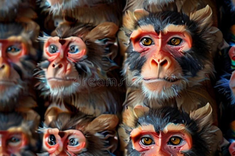A herd of monkeys. stock photo. Image of aianimals, animalsofforests ...