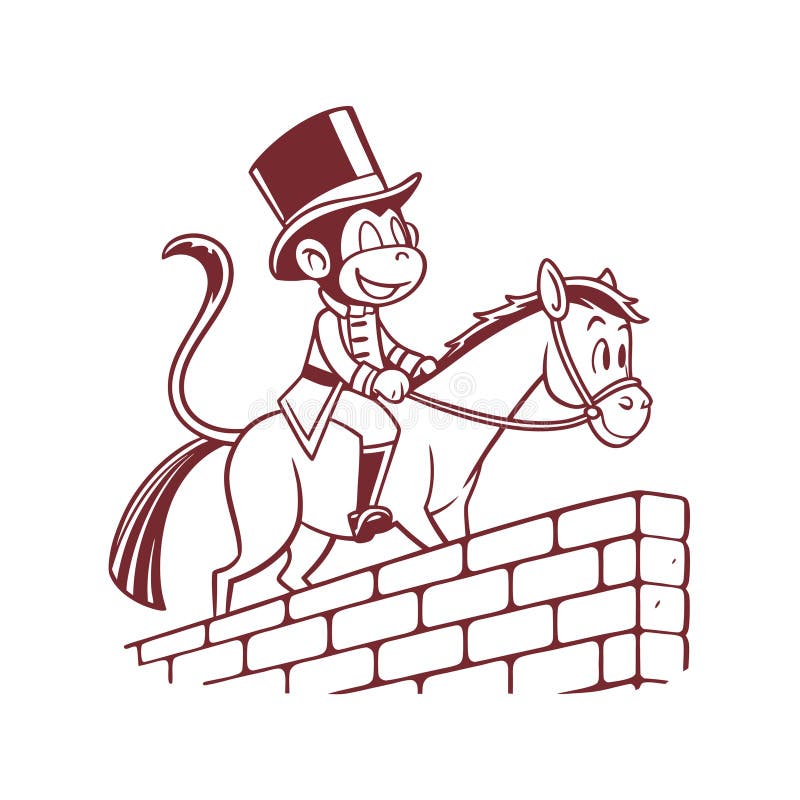 Monkeys Horseback Riding Experience while Freezing Stock Photo ...