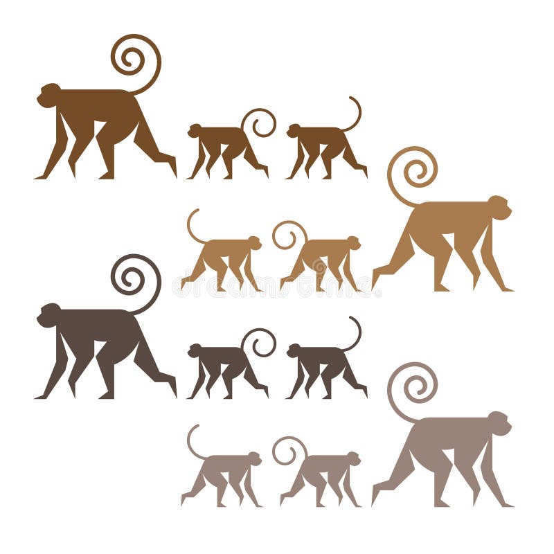 Monkeys Icon. Monkey Vector Illustration Stock Vector - Illustration of ...