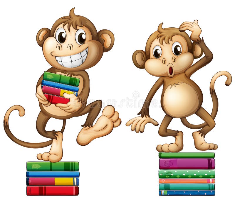 Monkeys stock vector. Illustration of books, monkeys - 43523866
