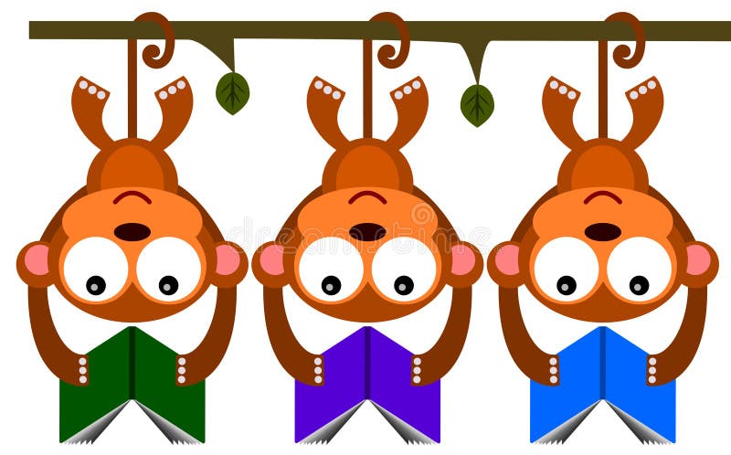 Monkey Reading Clipart