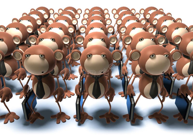 Monkeys at work stock illustration. Illustration of gorilla - 3879989