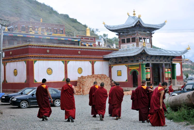 Tibet - Buddhist Monks - Himalayas Editorial Stock Image - Image of ...