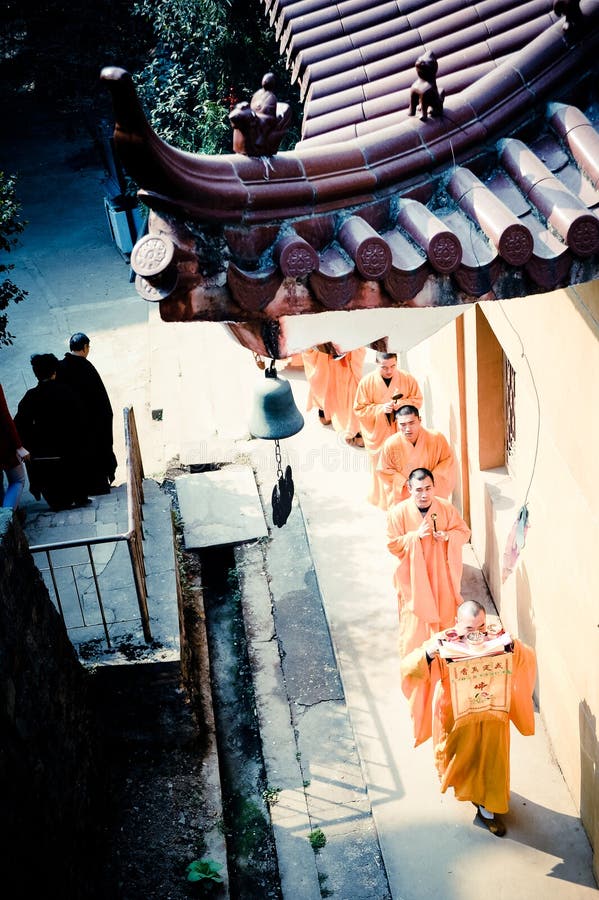 Monks in a rite editorial stock image. Image of handrail - 39345569