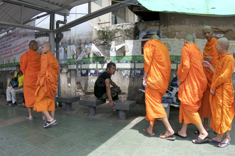 Monks in street editorial photo. Image of spiritual, asian - 18360941