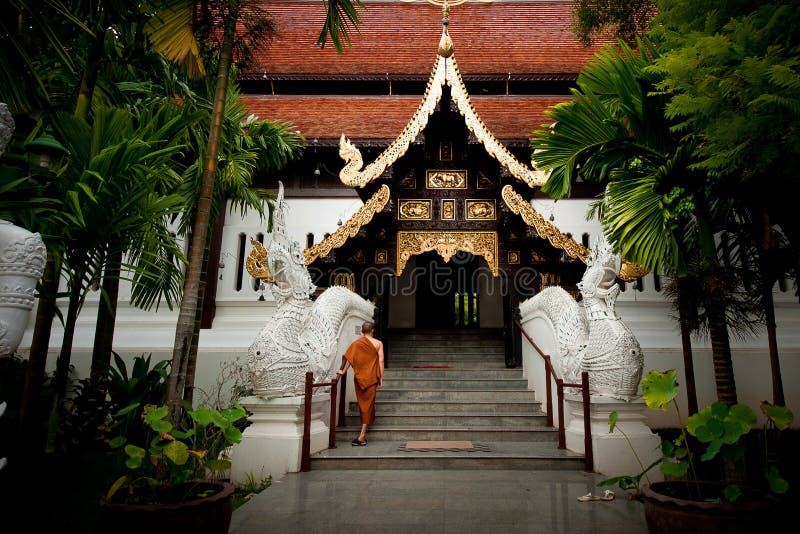 Monks walk in temple. editorial stock photo. Image of history - 29631978