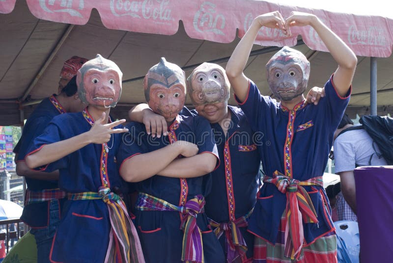 Monky Mask Musicians editorial stock photo. Image of buri - 17838288