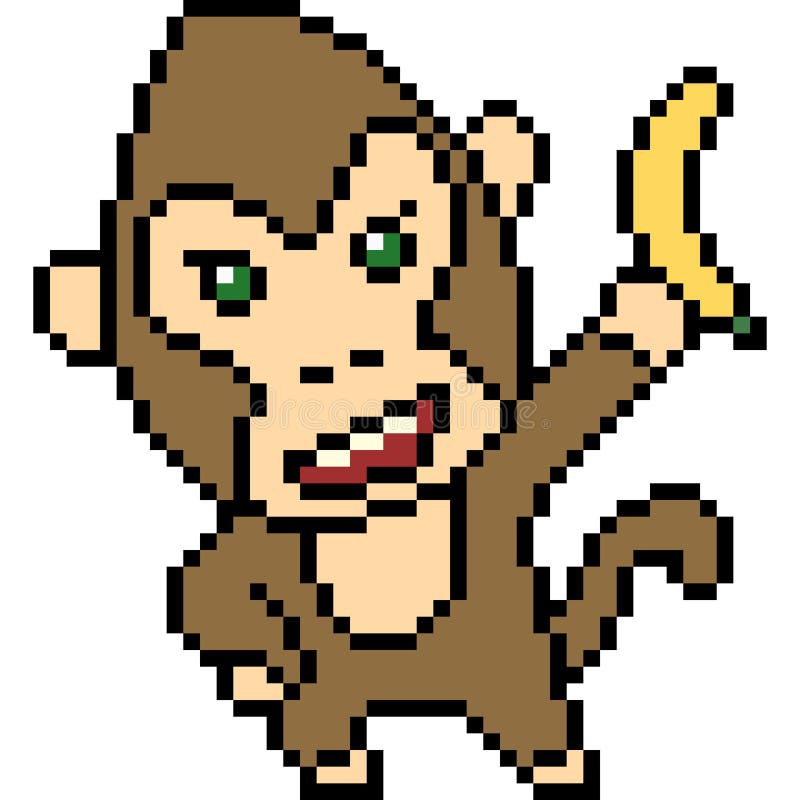 Mono Del Arte Del Pixel Del Vector Feliz Ilustración del Vector ...