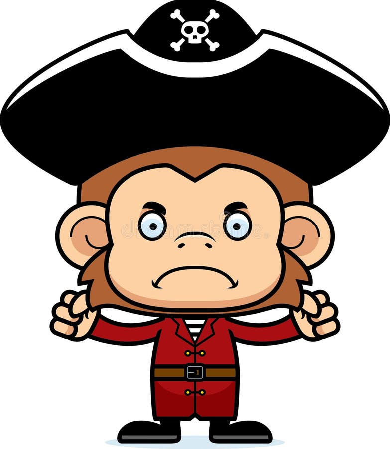 Mono Y Pecho Del Pirata En La Isla Ilustración del Vector - Ilustración ...