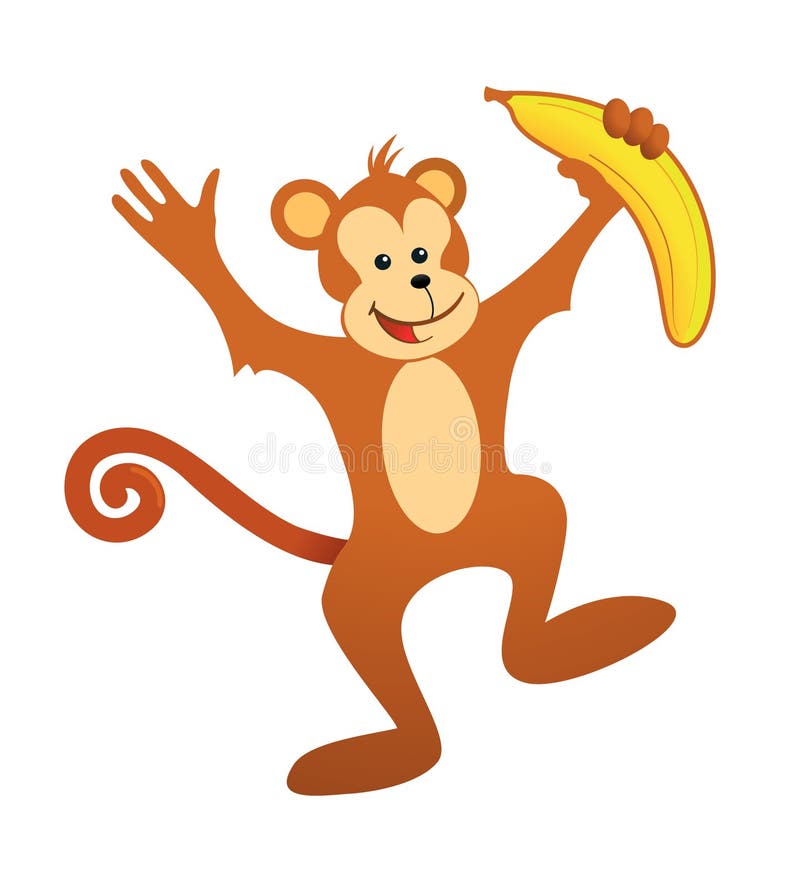 Mono feliz ilustración del vector. Ilustración de cola - 11510389