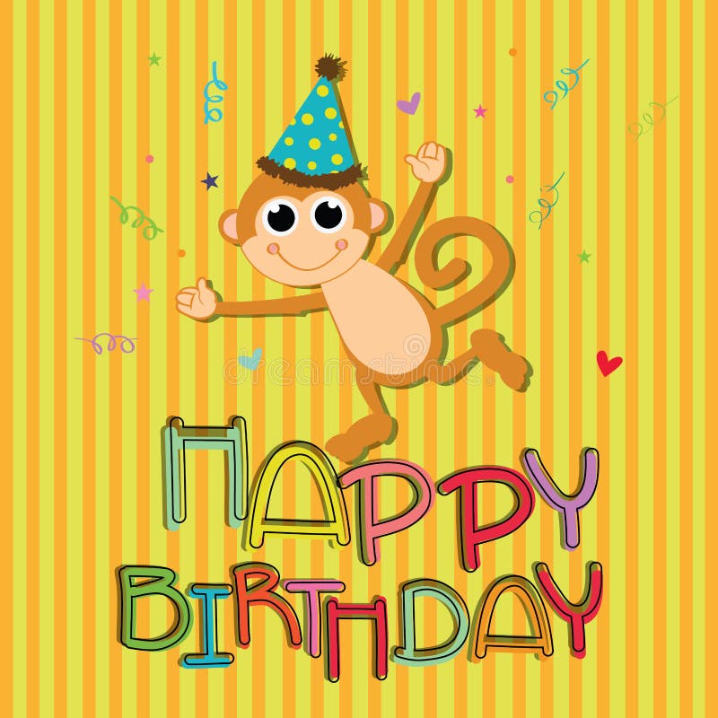 Mono feliz ilustración del vector. Ilustración de presente - 32166711