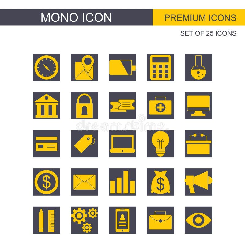 Mono icons set stock vector. Illustration of symbol - 120627365