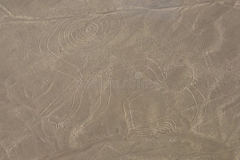 Mono, líneas de Nazca foto de archivo. Imagen de paisaje - 14868892