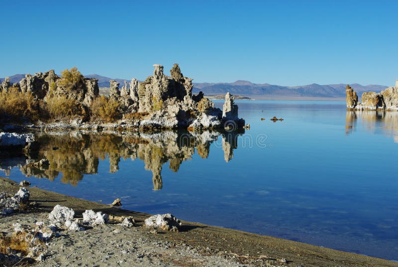 Mono Lake Shore and Tufa Formations Stock Image - Image of formation ...