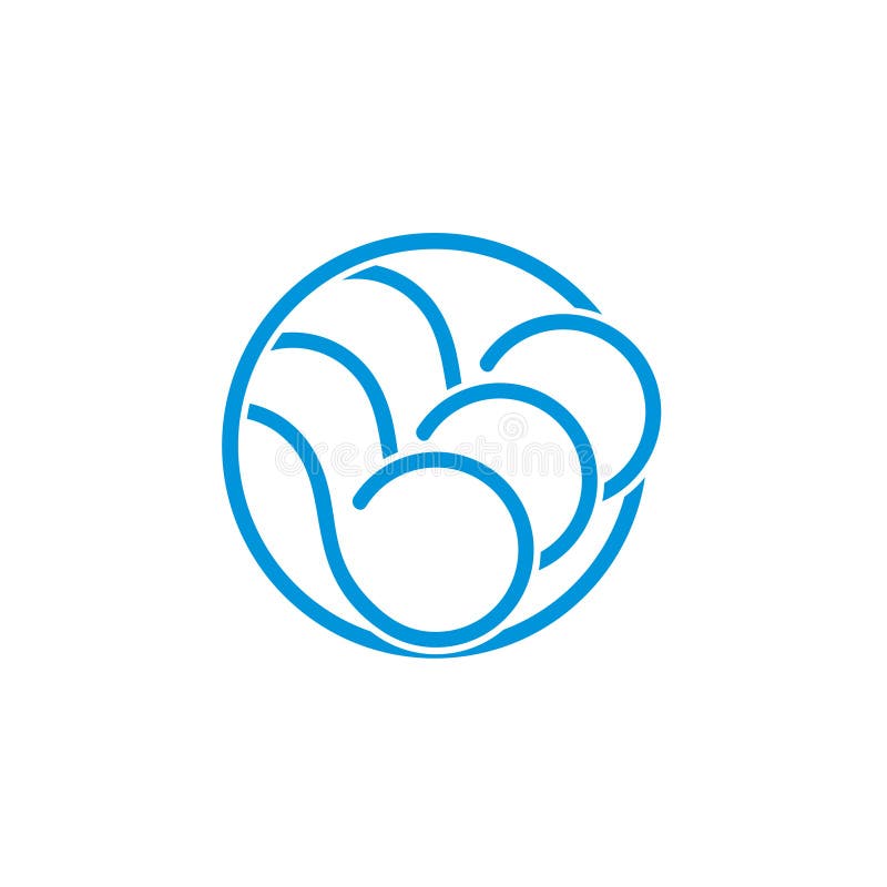 Mono Line Wave Simple Logo Vector Stock Vector - Illustration of ...