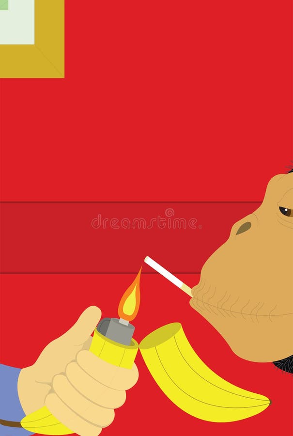 Mono que fuma ilustración del vector. Ilustración de llama - 110631482