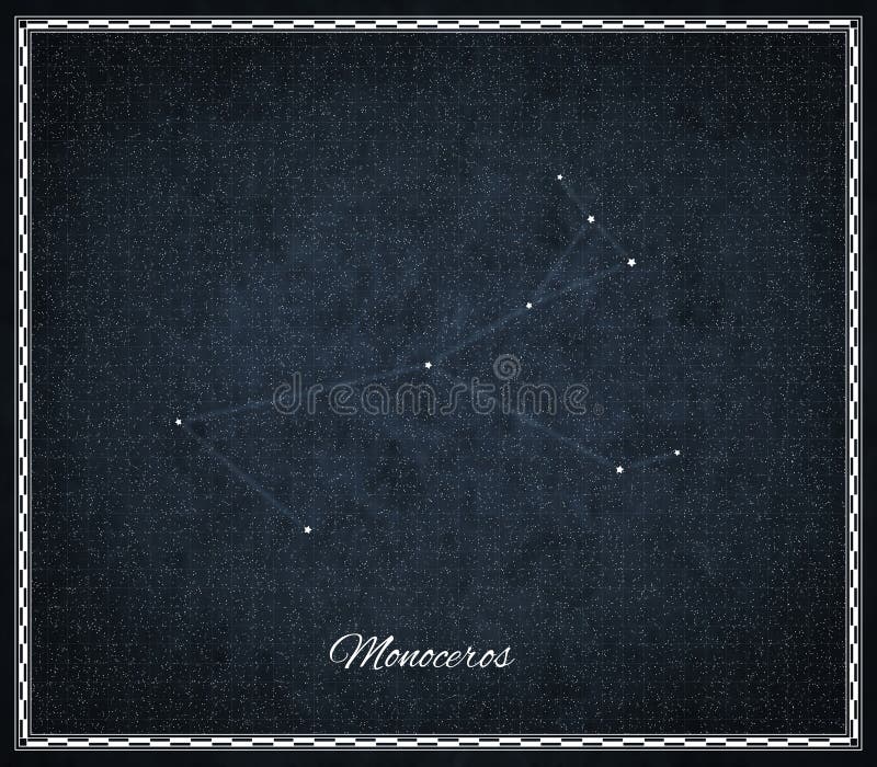 Monoceros Star Constellation, Night Sky, Cluster of Stars Stock Illustration - Illustration of ...