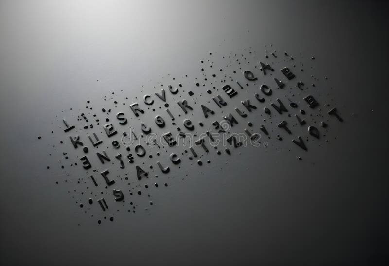 "Monochromatic Abstract Letterform Pattern on Dark Gray Background ...