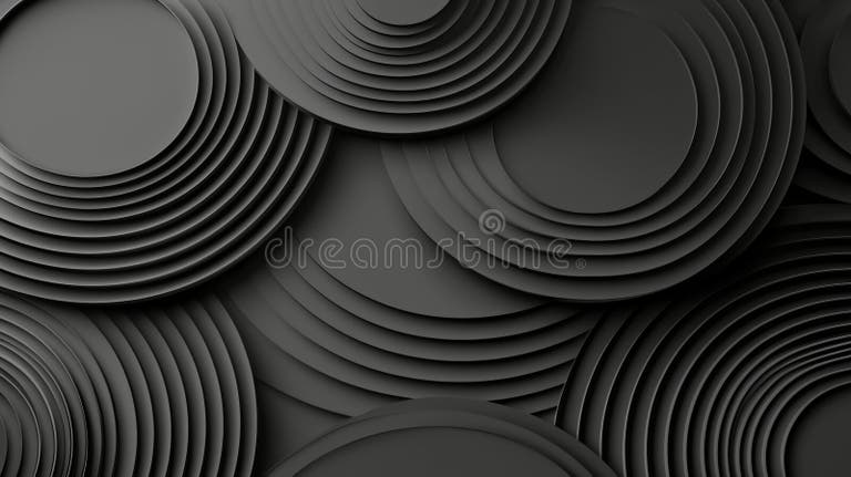 Monochromatic Abstract Noir Style Background with Circular Patterns ...