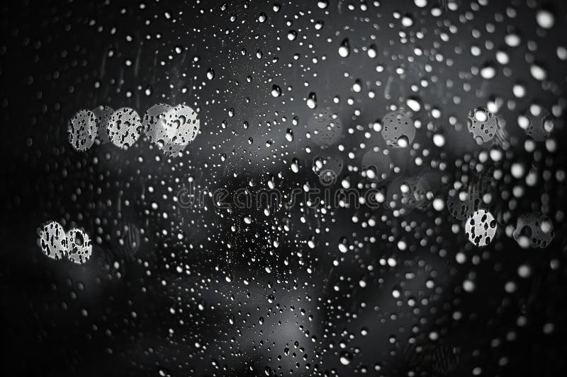 A Monochromatic Background of Raindrops on Window Glass, Creating an ...