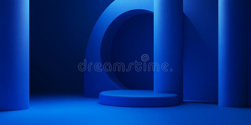 A Monochromatic Blue Space Defined by Sharp Angles and Bold Geometric ...