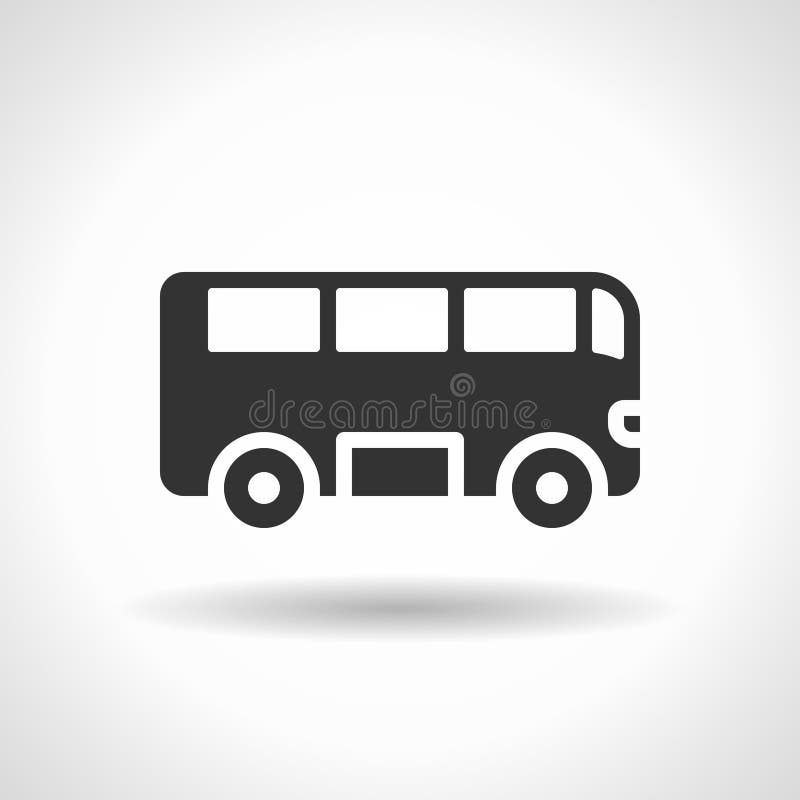 Monochromatic Bus Icon with Hovering Effect Shadow Stock Vector ...