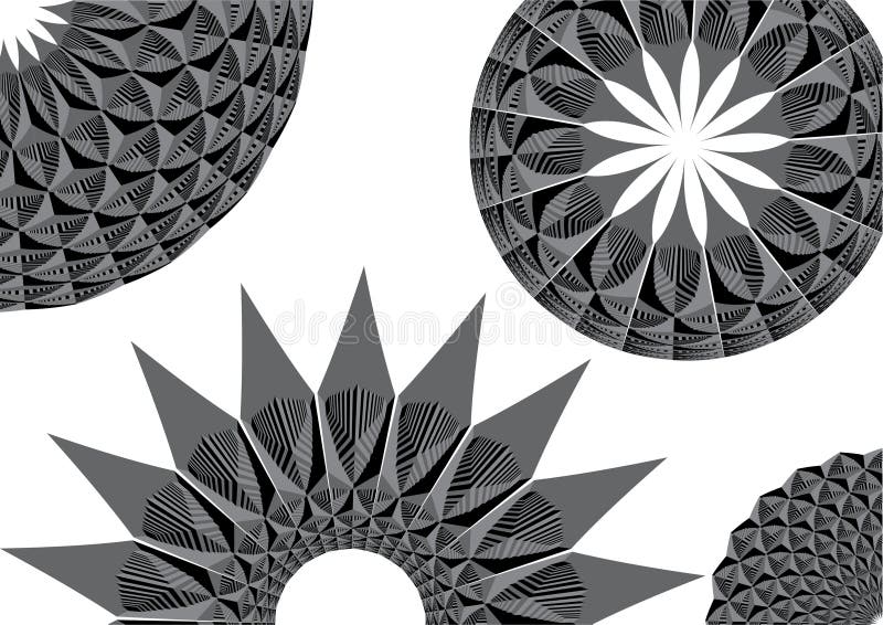 Monochromatic Circular Patterns Stock Vector - Illustration of pattern ...