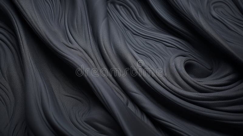 Monochromatic Closeup of Wavy Black Fabric with Slate Texture Stock ...
