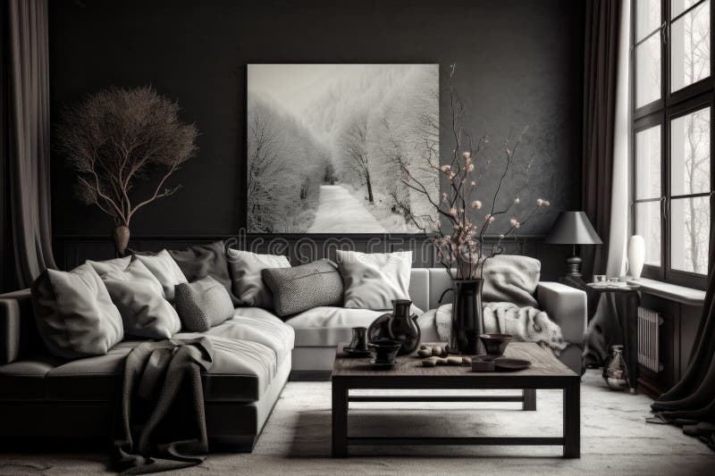 A Monochromatic Color Scheme with Simple Textures Stock Image - Image ...