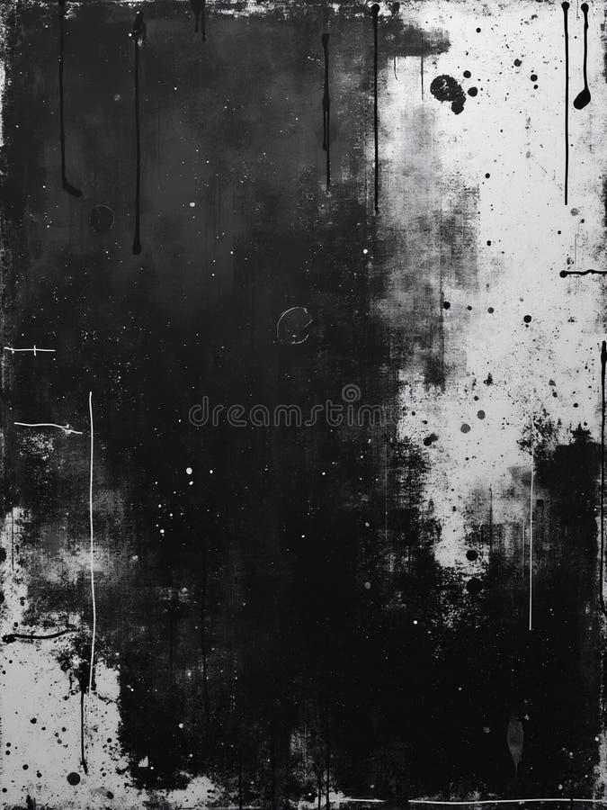 A Monochromatic Composition Features Sporadic Black Splatters Stock ...