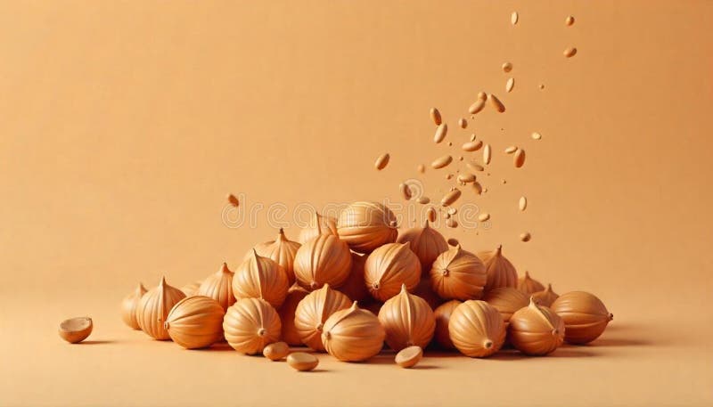 Monochromatic Composition of Nuts in Shells with Falling Kernels Stock ...