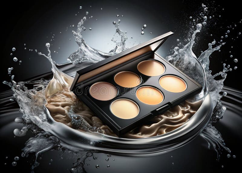 Monochromatic Concealer Palette with a Dynamic Water Splash Effect a 3D ...
