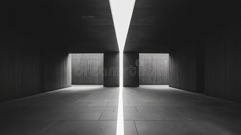 Monochromatic Concrete Structure with Bright Light Path Stock ...