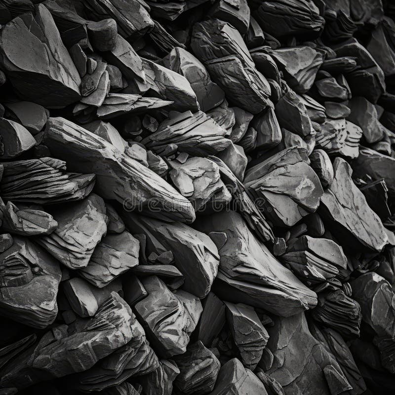 Pile of Rocks in Black and White Stock Illustration - Illustration of ...