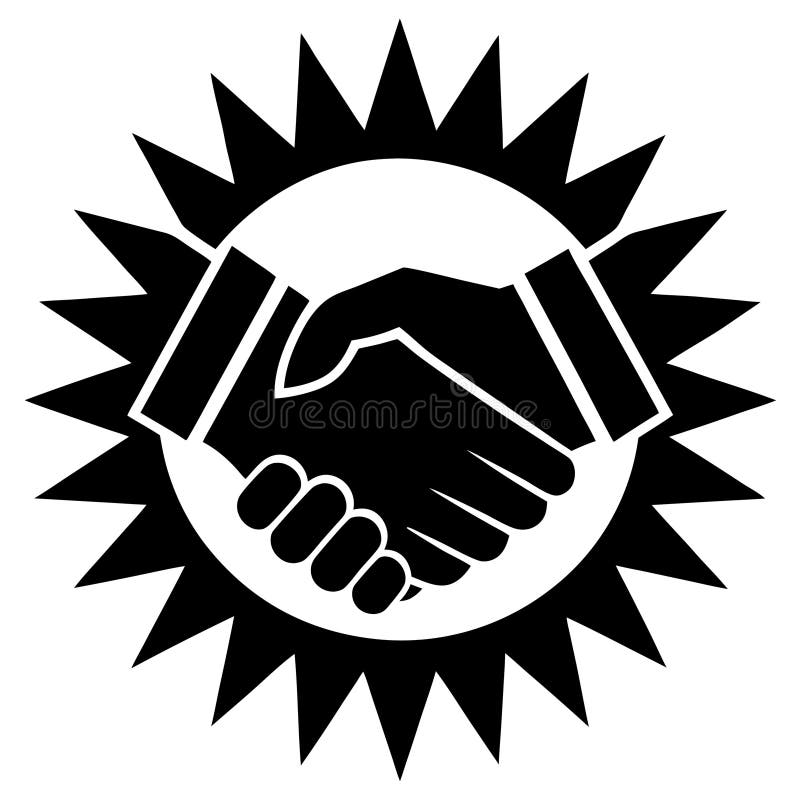 A Monochromatic Design Features Two Hands Shaking Stock Image ...