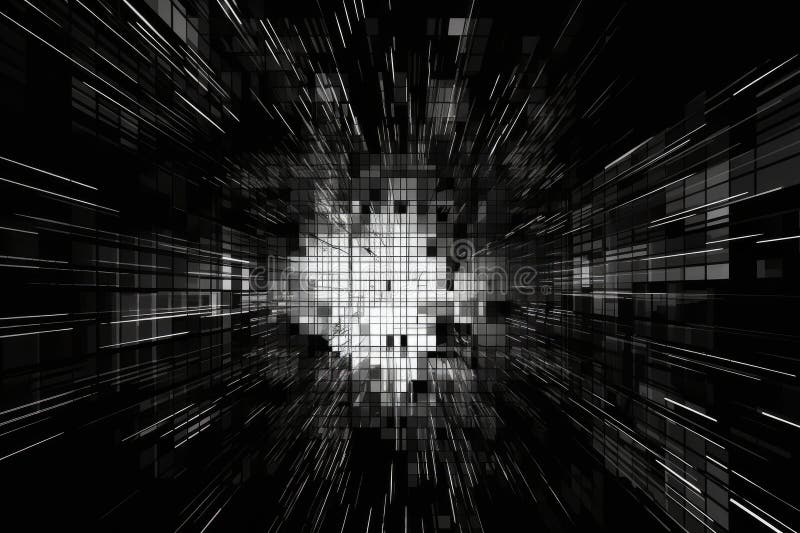 Monochromatic Distorted Grid Pattern with a Glitch Effect Stock ...