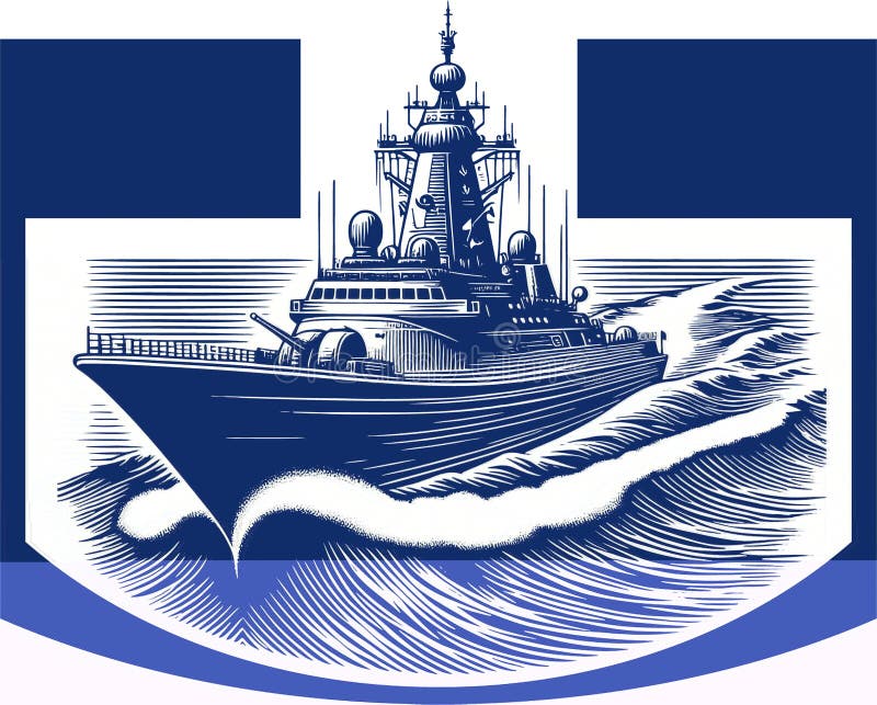 (Monochromatic Engraving Vector Illustration Depicting a Formidable ...