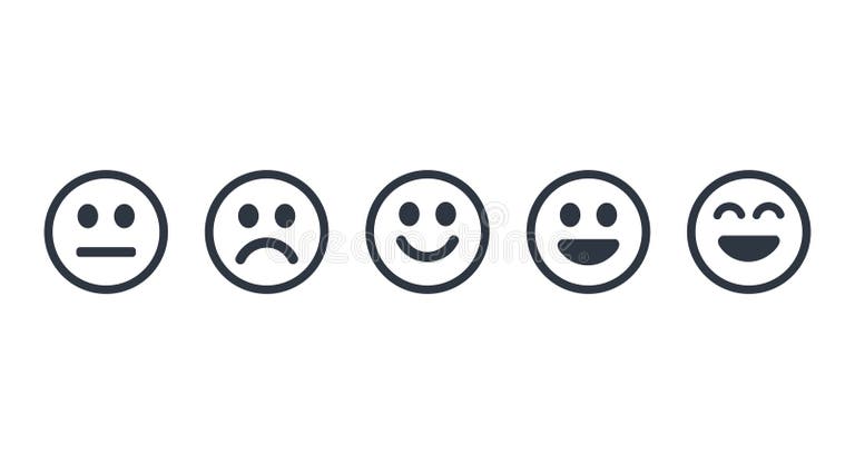Monochromatic Feedback Faces Symbol Stock Vector - Illustration of ...