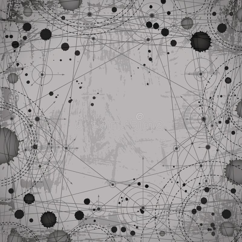 Monochromatic Geometric Abstract Dotted Drawing, Architecture Pr Stock ...