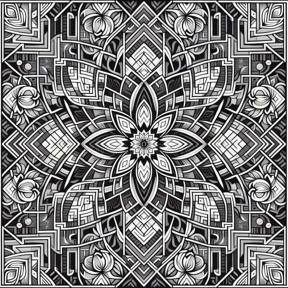 Monochromatic Geometric Pattern a Pattern Using a Single Color W Stock ...