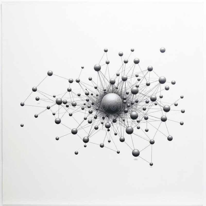 Monochromatic Geometric Sphere Network on a White Background Ideal for ...