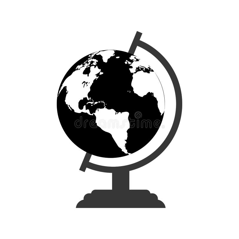 Monochromatic Globe Map World Earth Business Icon Stock Vector ...